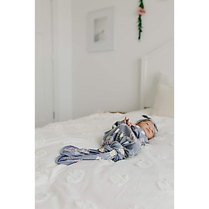 Copper Pearl Baby Gown - Knotted Newborn Sleepers for Baby Boy and Girl, Soft Stretchy Long Sleeve Infant Gowns with Bottom Tie and Hand Mittens, Perfect Hospital Coming Home Outfit (Hope)