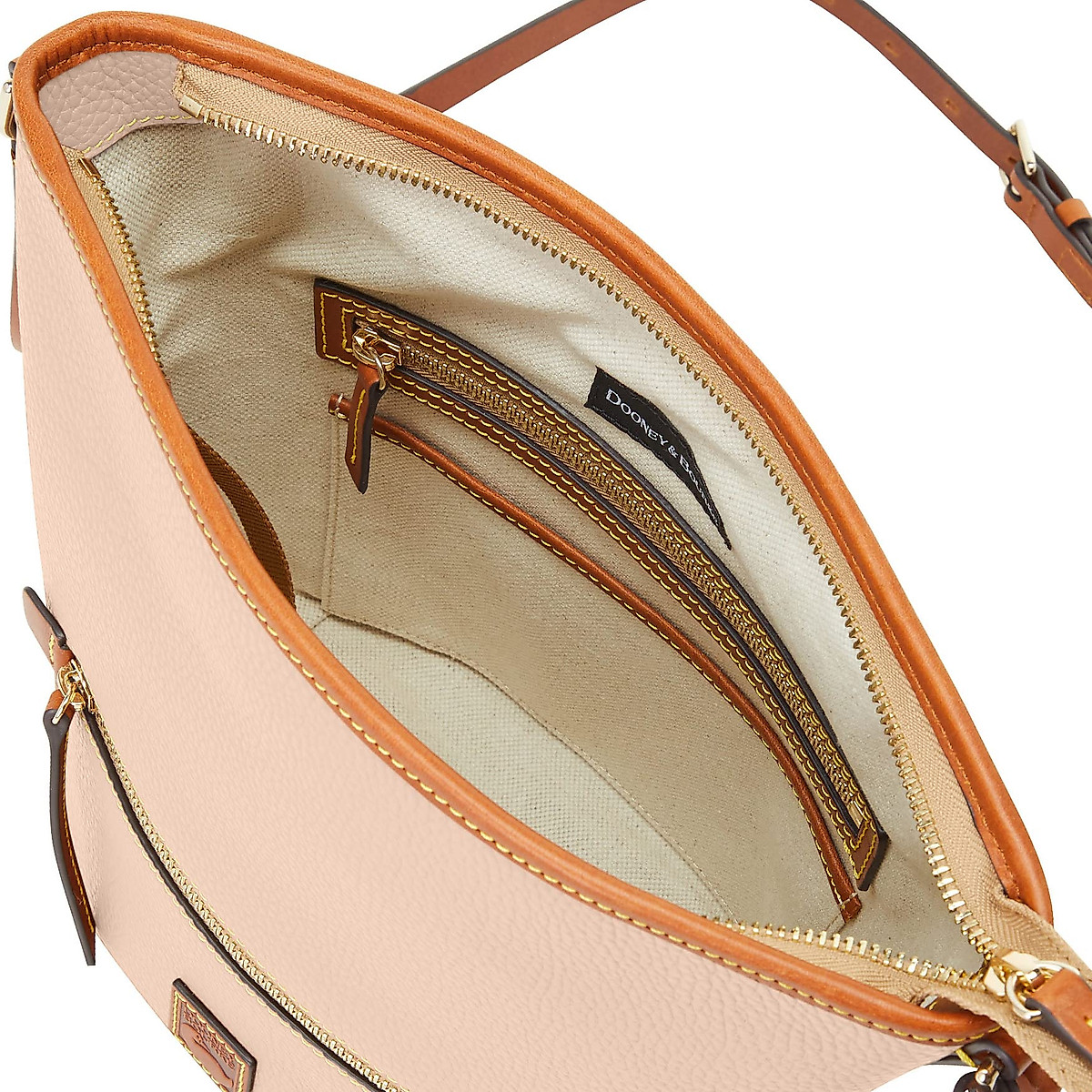 Dooney & Bourke Handbag, Pebble Grain Zip Sac Shoulder Bag - Blush