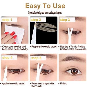 Waterproof Invisible Double Eyelid Tape - 1200 Pieces Natural Fiber Eyelid Lifter Strips, Eye Lift Tape for Droopy Lids, 2 Rolls Invisible Eye Stickers, Big Eye Decoration