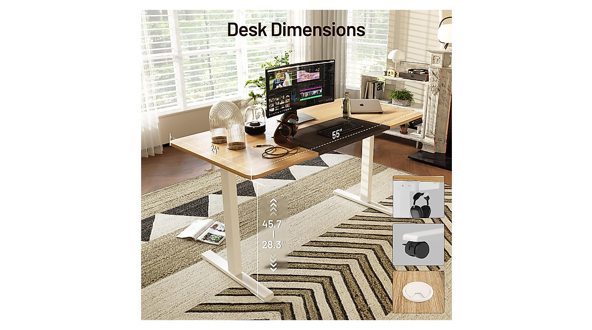 Monomi Electric Standing Desk - Adjustable Ergonomic Home Office Desk