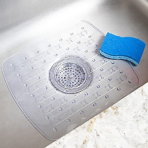 Home Basics Sink Mat, 13" x 11" x .75", Clear