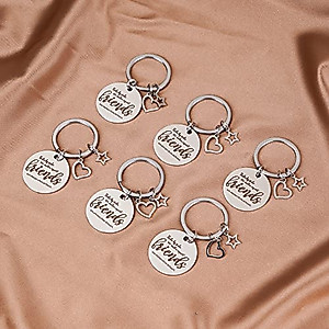 12 pieces Friend Appreciation Gifts Set 6 Good Friend Gifts Cosmetic Bag and 6 Good Friend Keychains Appreciation Funny Long Distance Friendship Gifts, Christmas Gifts for Best Soul Sister
