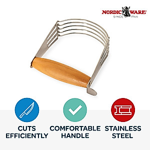 Nordic Ware Brush Pastry Blender, with Beechwood Handle, Stainless steel blades