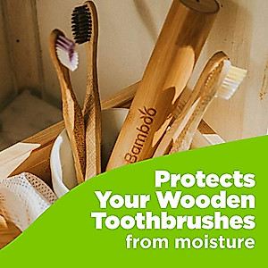 OLA Bamboo - Bamboo Toothbrush Holder, Reusable Toothbrush Travel Case, Eco Travel Essentials