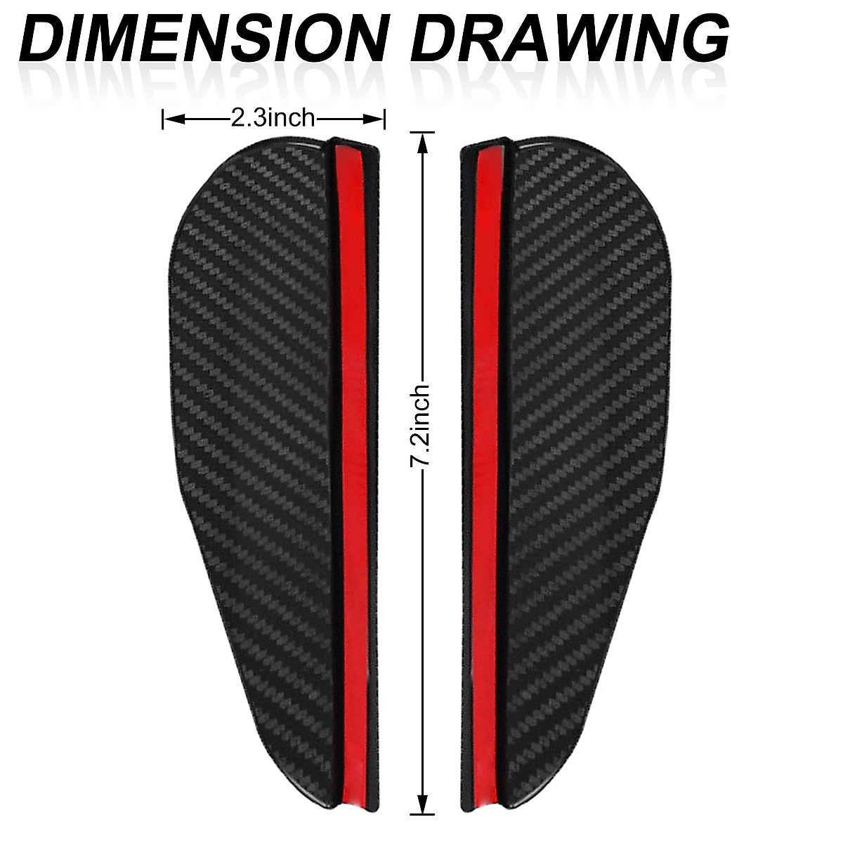 2 Pcs Carbon Fiber Car Side Mirror Rain Eyebrow Guard, Car Rearview Mirror Rain Brow, Waterproof Rearview Mirror Smoke Cover, For SUV, Truck, Car, Vehicle, GM Rear View Mirror Accessories