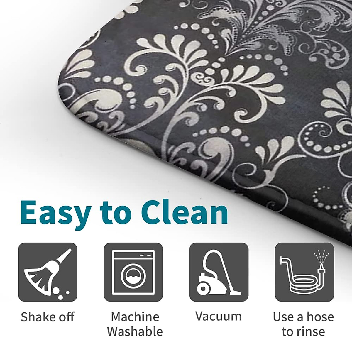 Sugar Skull Kitchen Mats 2 Pcs Anti Fatigue Halloween Skull Kitchen Floor Mats Washable Water Absorbent Gothic Skeleton Kitchen Rugs for Bathroom Laundry Sink Kitchen Standing Mat