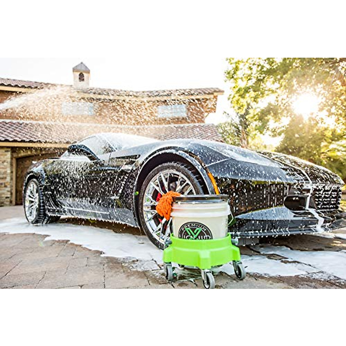 Liquid X Original Bucket Dolly - Lime Green with 3" Gray Casters - Larger Wheels for Smoother Maneuvering
