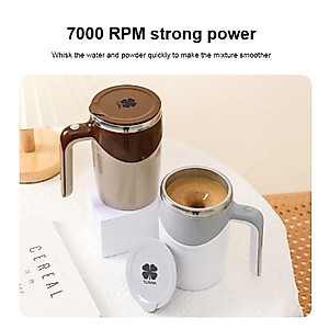 Electric Mixing Mug,Electric Stirring Coffee Mug,Coffee thermos, Coffee Mugs,Suitable for Coffee, Milk, Cocoa and Other Beverages (white)