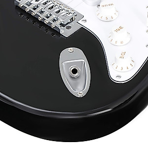 Smartxchoices 39" Full Size Black Electric Guitar with 10W Amp,Gig Bag Case Guitar Strap Package for Beginner Starter (Black)