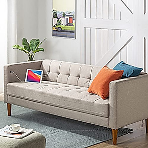 ZINUS Pascal Sofa with USB Ports / Tool-Free, Easy Assembly, Oatmeal