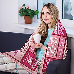 Breast Cancer Awareness Blanket, Breast Cancer Survivor Gifts Throw Blanket 60"x50", Breast Cancer Gifts for Women Chemo Friends Coworker, Pink Ribbon Blankets Ultra Soft Fleece Warm Cozy for Bed Sofa