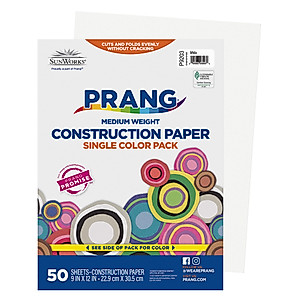 SunWorks® Construction Paper, 12" x 18", White, Pack Of 50
