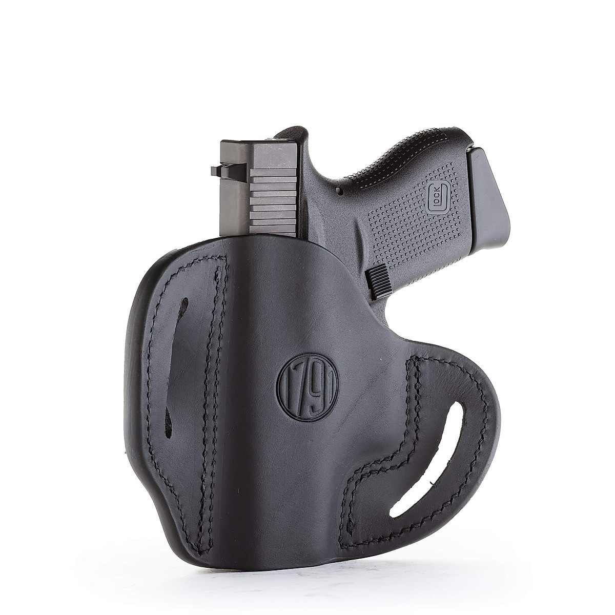 1791 Gunleather Glock 43 Holster, Right Hand OWB G43 Leather Gun Holster for Belts. Fits Glock 43 and Ruger LC9 & Ruger SR22