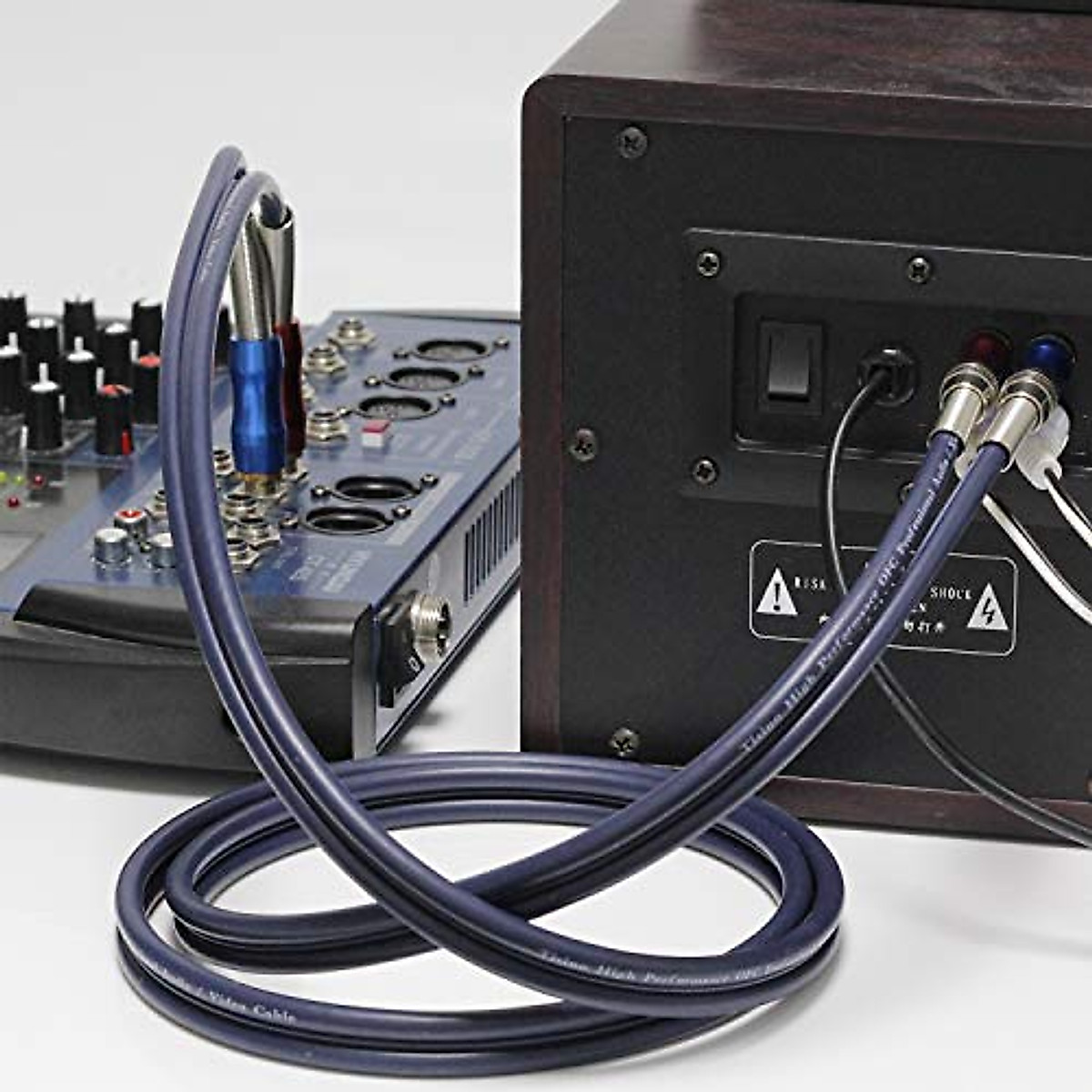 Disino Dual 1/4 inch TS to Dual RCA Stereo Audio Interconnect Cable Patch Cable Cords -3.3 ft