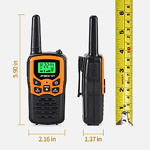 Walkie Talkies for Adults, ANSIOVON Long Range Walkie Talkies, Portable Radios Walky Talky with 22 Channels LCD Display, Handheld Walkie Talkie for Outdoor(4 Pack)