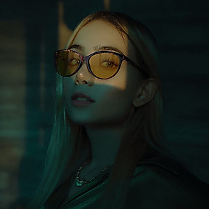 TJUTR Night-Vision Glasses for Women, Polarized Night-Driving Glasses Reduce Glare Nighttime Glasses UV Protection