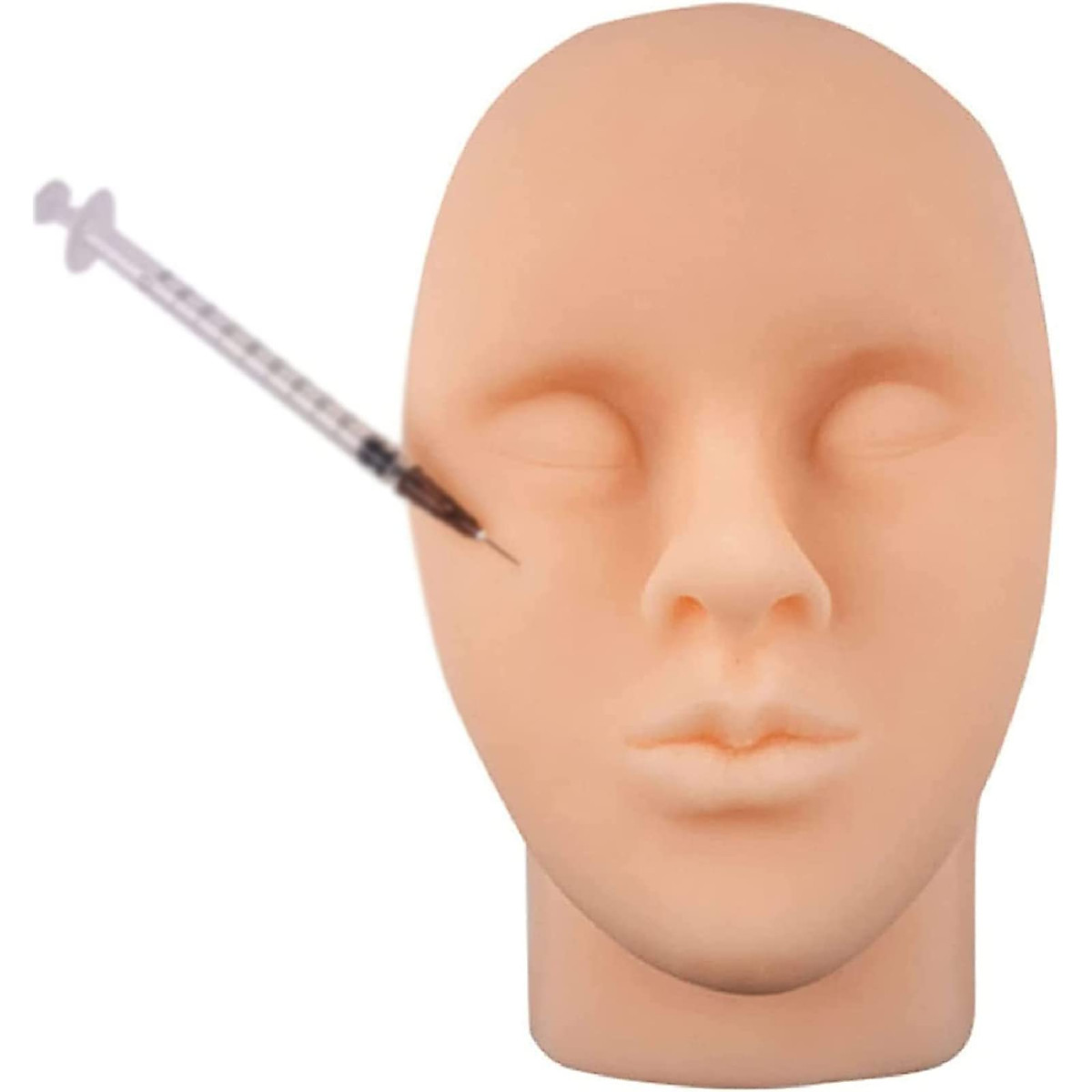 Practice Training Head Injection Model, Training Silicone Human Face Wearable Simulated Human Skin Training Pad for Micro-Plastic Teaching, Practice Training to Medical Student, Doctor, Esthetician