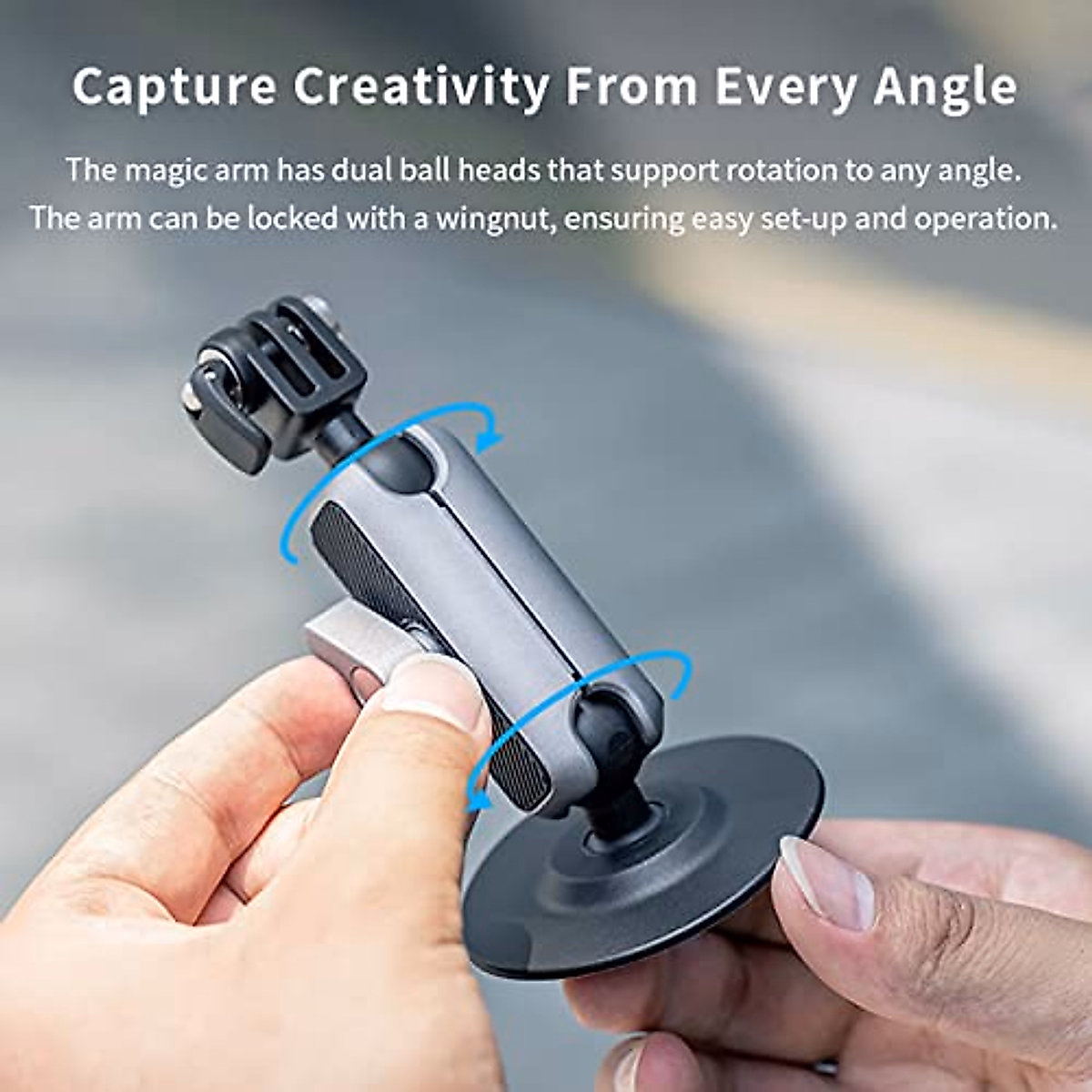 ANXPTIME Quick Release Magnetic Mount 360° Rotation Car Cell Phone Holder Stand for 360 Sports Camera Accessory Action Camera Magnetic Mount