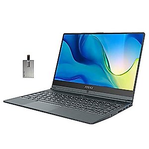 2020 MSI Modern 14" FHD Laptop Computer, 10th Gen Intel Core i5-10210U, 16GB RAM, 512GB PCIe SSD, Intel UHD Graphics, Backlit Keyboard, HD Webcam, USB-C, Win 10 Pro, Gray, 32GB Snow Bell USB Card
