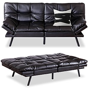 MUUEGM Futon Sofa Bed Couch Sleeper Memory Foam Convertible Futon Couch Bed,Modern Futon Folding Love Seat Sofa for Living Room,Compact Space,Apartment,Office,Dorm,Bonus,71" Dx33 Wx31.5 H,Grey