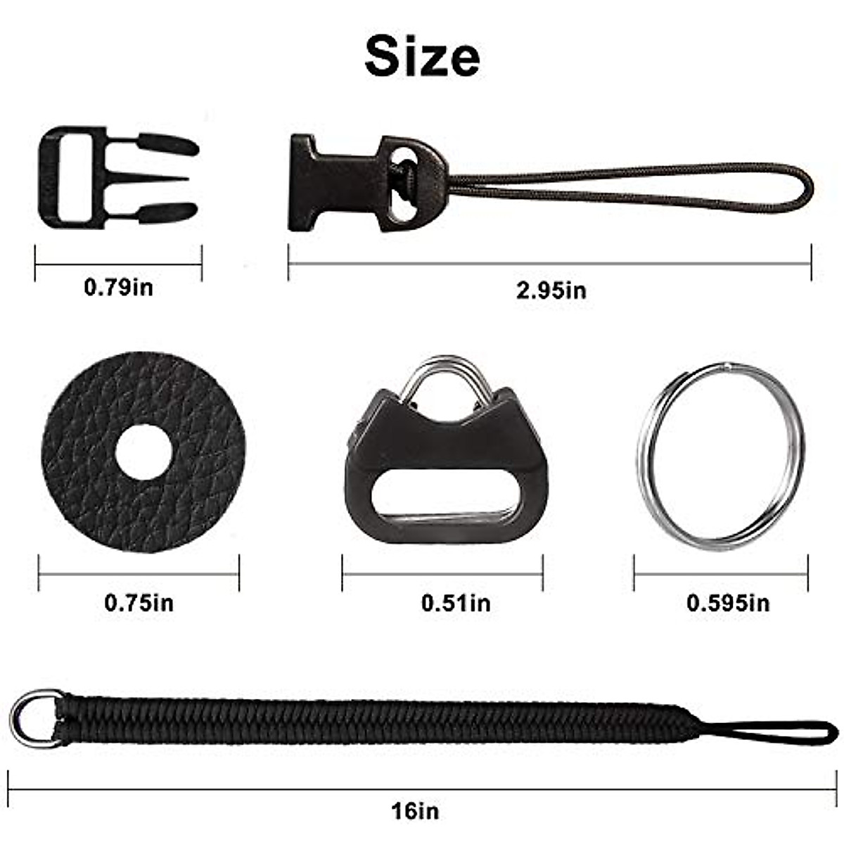 Camera Wrist Strap,1Pack Adjustable Nylon Camera Hand Strap,for GoPro,DSLR,Fuji,Canon and Mirrorless Cameras Photographers Quick Release,Paracord (Black)