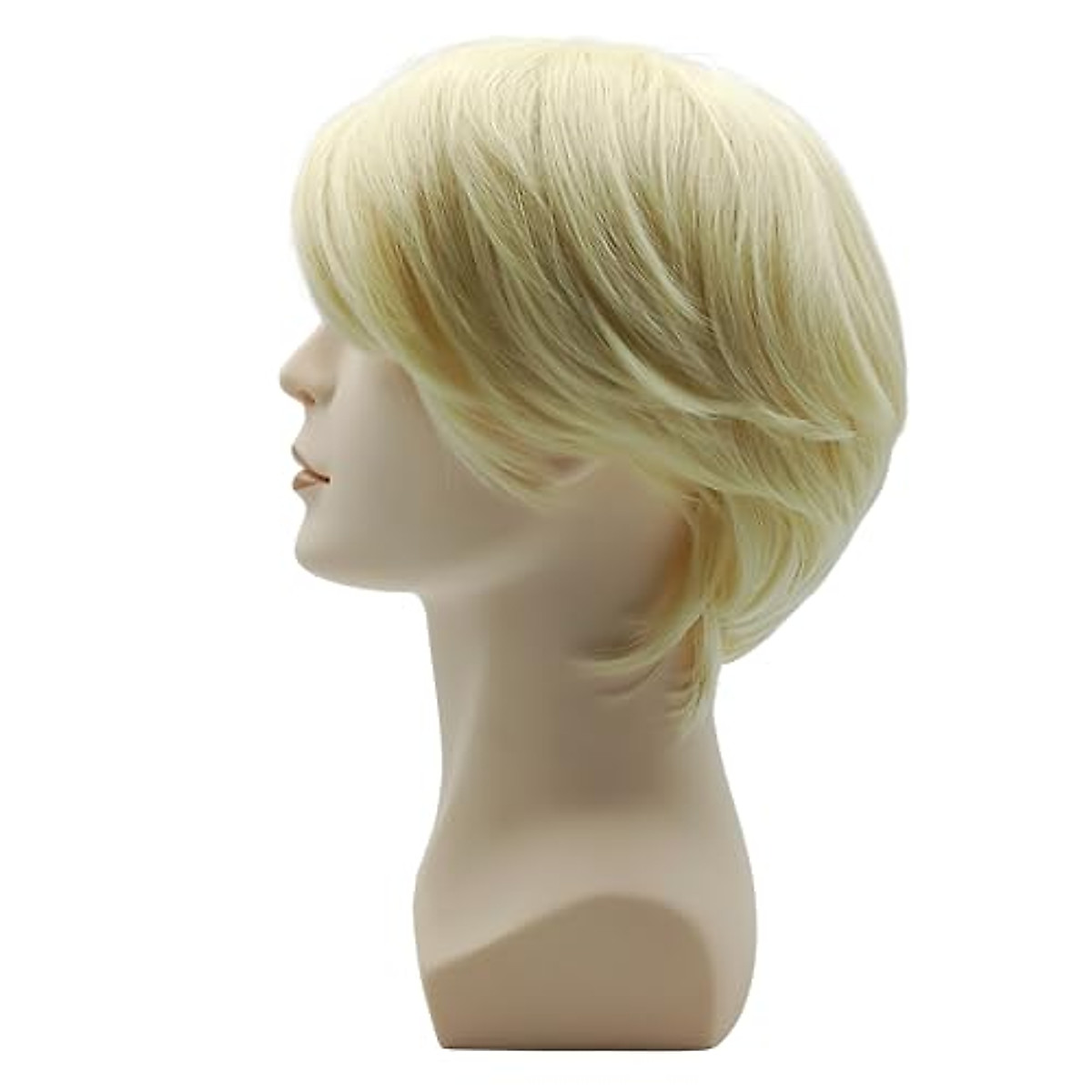 FESTIVAL PARTY Blonde Super Star Short Wig, for Men and Women, Heat Resistant Fiber Synthetic, Costume Halloween Cosplay and Party