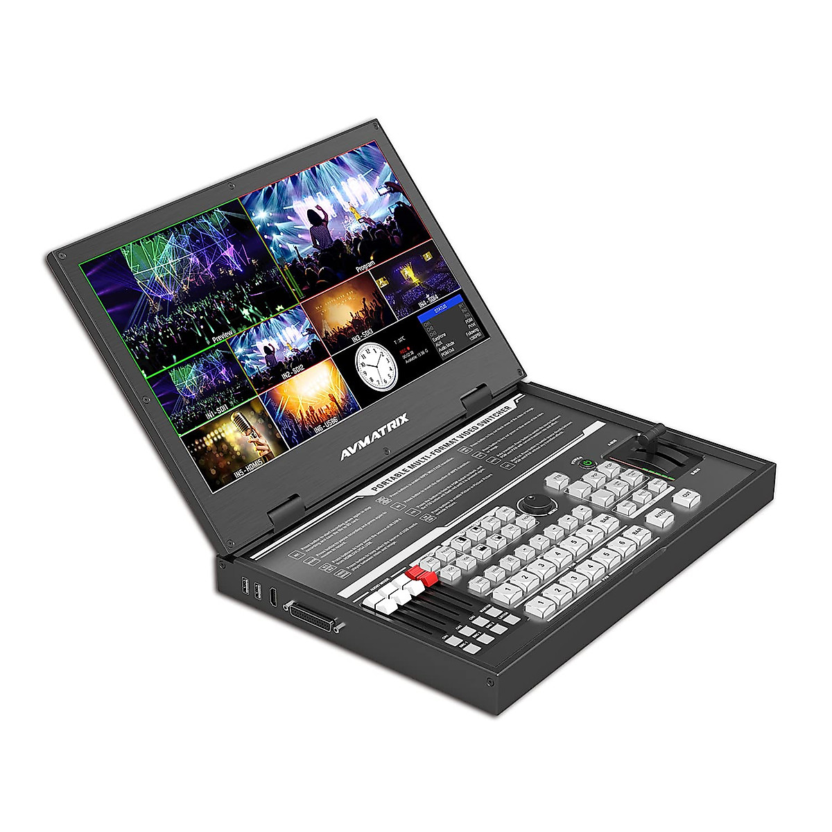 AVMATRIX PVS0615U 15.6 Portable 6-Channel SDI/HDMI Multi-Format Streaming Switcher Real Time Live Streaming Multi Camera Production (PVS0615U)