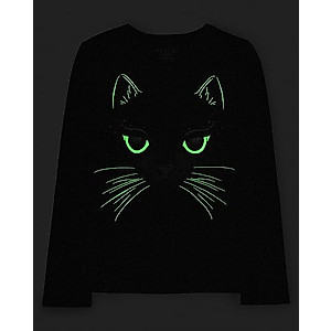 The Children's Place,Long Sleeve Halloween Graphic T-Shirt,Black,XLarge (14)
