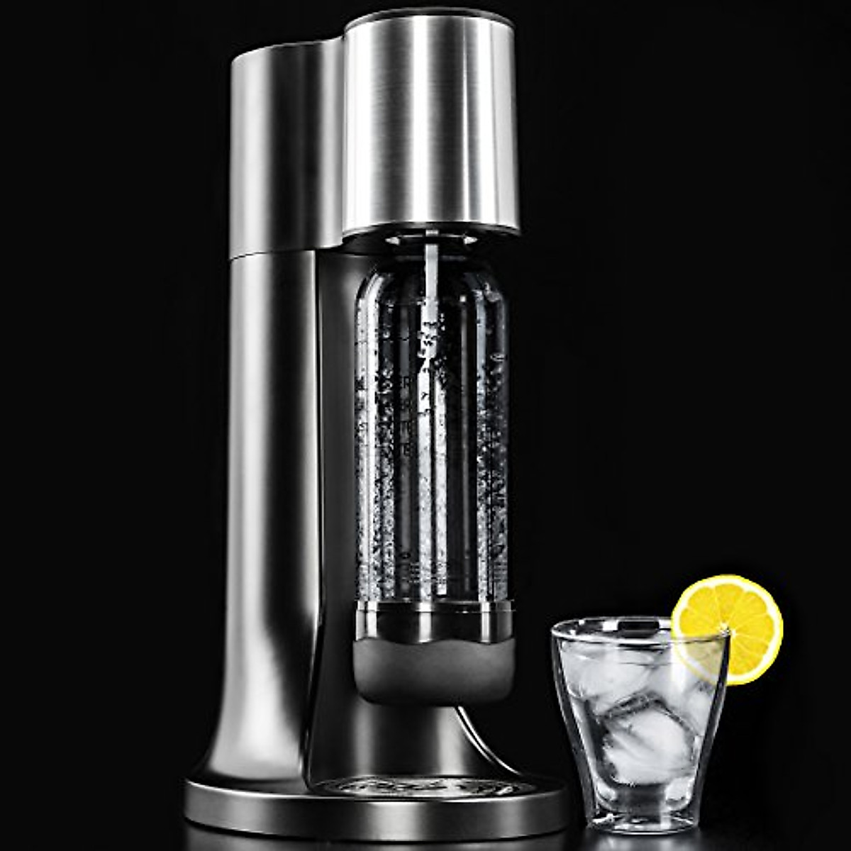 LEVIVO Water Bubbler Bottle, Unbreakable Plastic Bottle Bubbler, with lid and Bottom in Black, Content: Approx. 1