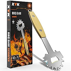 BBQ Grill Scraper Gifts for Men, Stocking Stuffers for Men, Cool BBQ Gifts for Women Dad Mom Husband, Bristle Free Safe BBQ Scraper Fits Any Grilling Grate or Smoker Cleaning Tool and Kitchen Gadgets