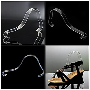 Shelf Bracket 20 Pcs Acrylic Clear Sandal Shoes Display Racks Stand Inserts Holders Shoe Support for Womens Shoes (Transparent) Clear Heels