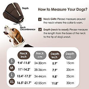 AOFITEE Dog Cone for Dogs After Surgery, Soft Dog Cone Collar for Large Medium Small Dogs, Adjustable Dog Recovery Collars & Cones, Breathable Elizabethan Collar for Dogs to Prevent Licking Wounds