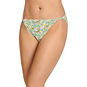Jockey Women's Underwear Elance String Bikini - 3 Pack, Clear Waters/Fruit Bloom/Fairy Dust, 7