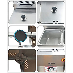 LianDu Triple Server Food Warmer 3-Well Commercial Gas Bain Marie Buffet Countertop Food Warmer Steam Table Steamer Soup Warmer Adjustable Temp Gas Fryer Steamer Cooking Heating Pot (3-Pan 600 fl oz)