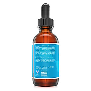 Eye Reboot Serum with 6% Caffeine, Hyaluronic Acid, Rosehip Oil, Retinol, Niacinamide & Folic Acid - Reduces Puffiness, Dark Circles, Crow Feet, Wrinkles and Fine Lines Around The Eyes - 1 oz / 30 ml