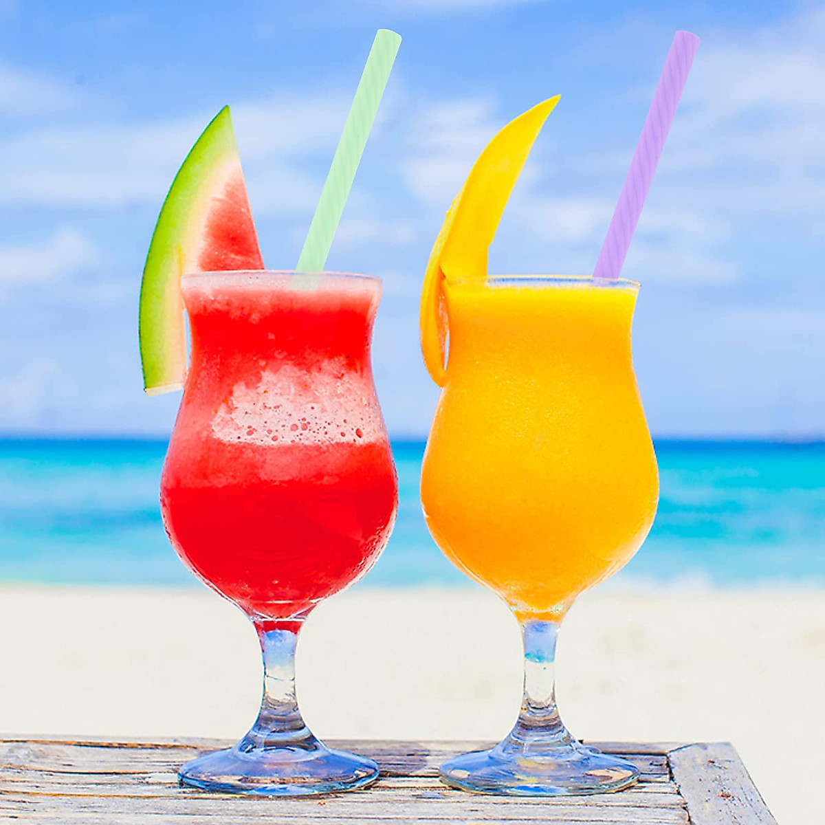 Prasacco 4 Sets Silicone Straws Reusable Straws with Case Foldable Straws Portable Drinking Straws for Travel Party