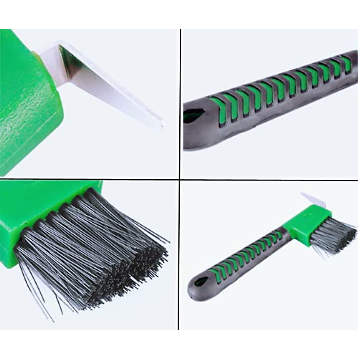 POFUIERKN 4Pcs Horse Hoof Pick Brushes,Horse Hoof Pick Brush with Soft Touch Rubber Handle