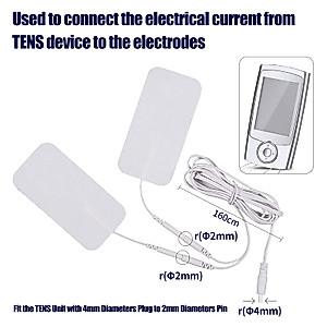 2 Count TENS Wires Pin Electrode Wires for TENS Unit Electrodes Cords Lead Wires TENS Cable