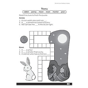 School Zone - My First Crosswords Workbook - Ages 6 to 8, 1st to 2nd Grade, Activity Pad, Word Puzzles, Word Search, Vocabulary, Spelling, and More (School Zone Little Busy Book™ Series)