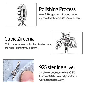 Pandach 925 Sterling Silver Charms for Bracelet&Necklace Dangle Pendant Bead with 5A Cubic Zirconia Stones,Jewelry Beads Gifts for Women
