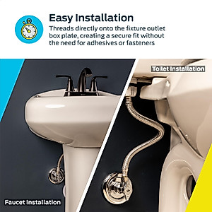 Holdrite Fixture Outlet Box Escutcheon, Pack of 10, Large Hole 3-3/4 Inch OD, Chrome Trim Cover, Copper, PEX, CPVC, HR-F-CHL