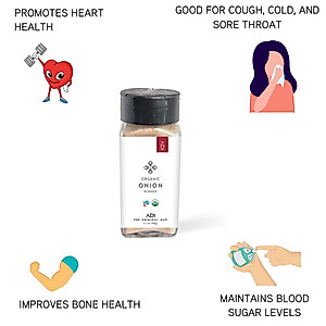 ADI USDA Certified Organic Onion Powder, For Seasoning & Cooking - 2.1 oz