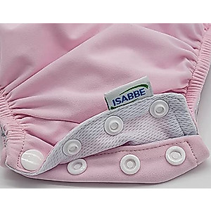 ISABBE Reusable Swim Diaper for Babies & Toddlers - Perfect Nappy for Swimmers in Pool or Beach - Great for Little Boys and Girls. (Pack of 2, Large Pink Strawberry)
