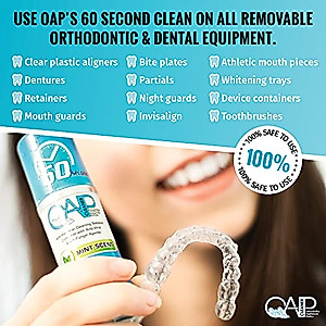 Foam Retainer Cleaner, Aligner, Invisalign, Denture, and Mouth Guard Cleaner | Orthodontic 60 Seconds Cleanser by OAP Cleaner | Paraben, Sulfate and Triclosan Free | 44.3 mL Bottle