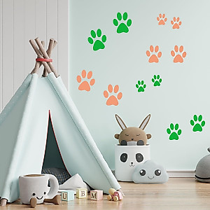 Paw Stencil, 8Pcs Large Dog Paw Stencil for Painting,Cute Bear Cat Paw Print Stencils Template Reusable Plastic Animal Paw Paint Stencil for Crafts Art Painting on Wood Paper Flag Wall Home Decor