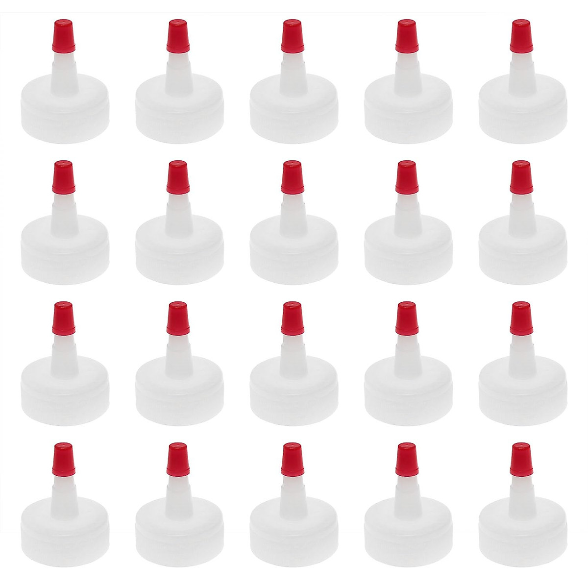 PIYANYO Red 28/410 plastic tip bottle cap Squeeze bottle replacement cap Dispensing cap for extruded plastic bottles -20PCS