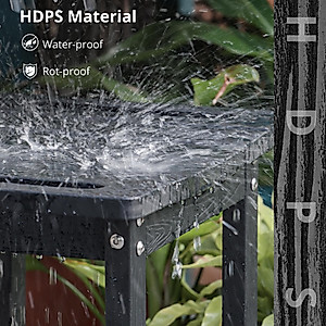 LUE BONA HDPS Shower Benches for Inside Shower, Black Shower Stool for Shaving Legs with Shelf, Waterproof Shower Chair Seat for Spa Bathroom, Weather Resistant/Non-Slip/Handles/Indoor or Outdoor Use