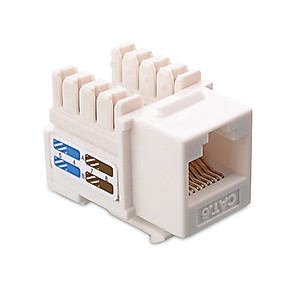 Cable Matters [UL Listed] 50-Pack 10Gbps Cat6 Keystone Jacks, RJ45 Keystone Jack, Ethernet Keystone Jack in White with Keystone Punch-Down Stand for Patch Panel and Wall Plate