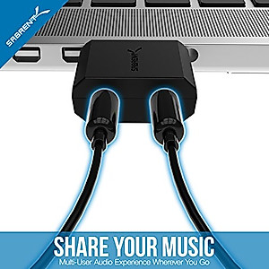 SABRENT USB to 2 x 3.5mm Stereo Jack Splitter Adapter for Speaker and Headphone Support Windows and Mac. Plug and Play No Drivers Needed. (AU-2X35)