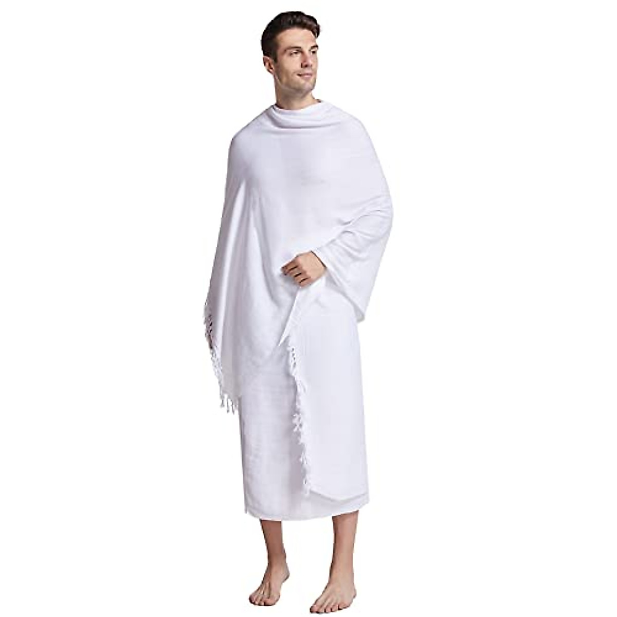 GladThink Muslim Arab Men Ihram Hajj Light Towel White